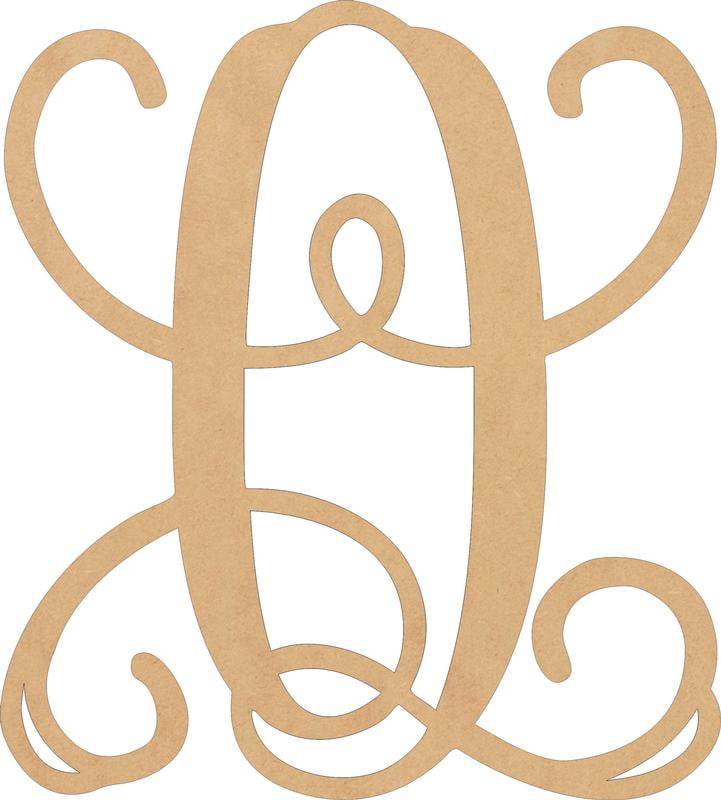 Wood Monogram Letters, Unfinished 20'' Tall Alphabet Q, Wooden Craft ...
