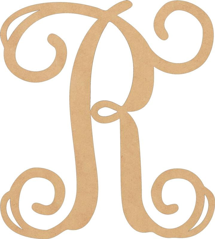 Wood Monogram Letters, Unfinished 20'' Tall Alphabet R, Wooden Craft ...