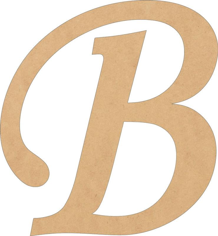 Wood Monotype Letters, Unfinished 20'' Tall Alphabet B, Wooden Craft ...