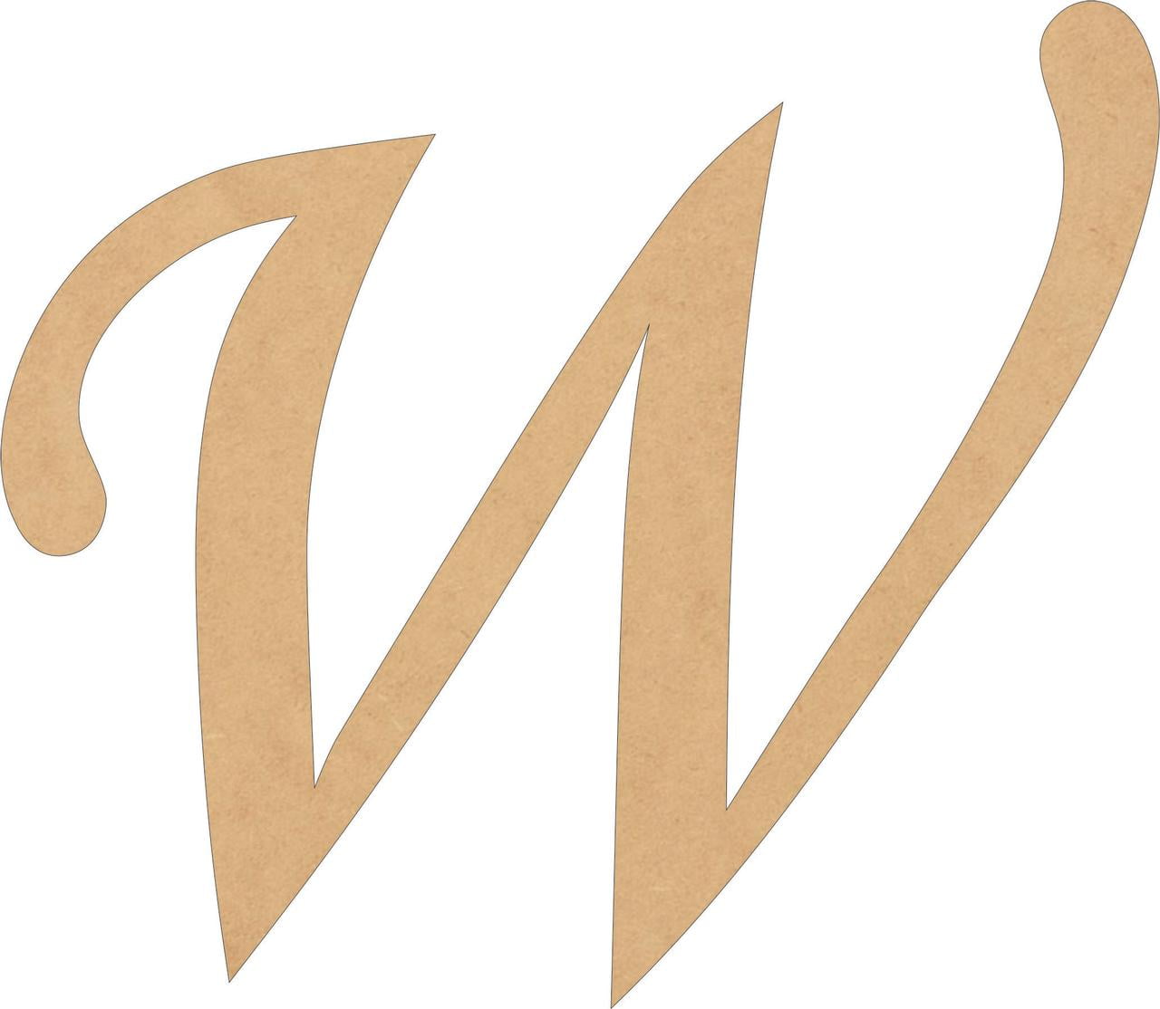 Wood Monotype Letters, Unfinished 20'' Tall Alphabet W, Wooden Craft ...