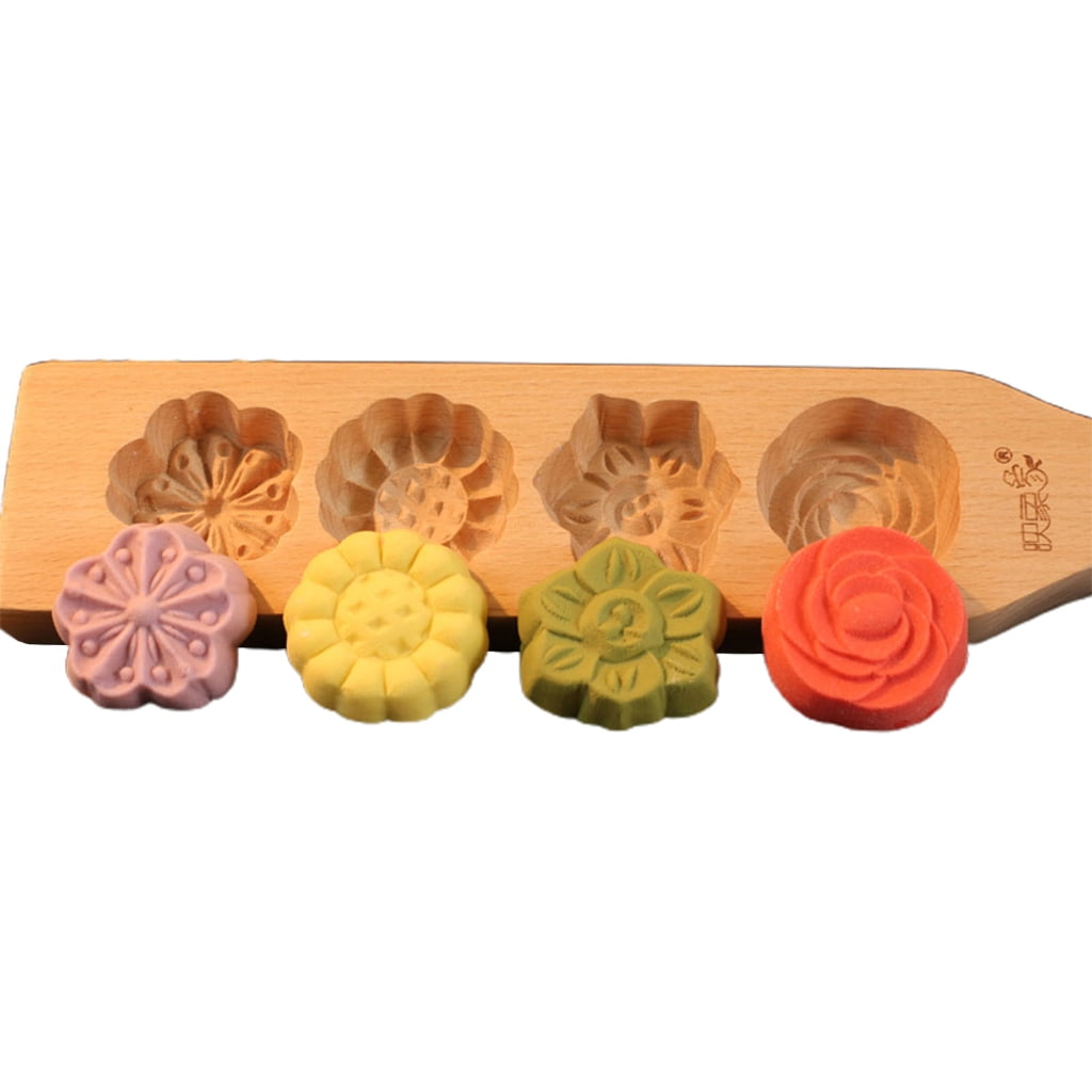 Wood Mooncake Stamps Mooncake Mold Hand Press Mooncake Moulds Pastry ...