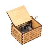 Wood Music Box Mini Vintage Engraved Hand-Operated Musical Box Birthday ...