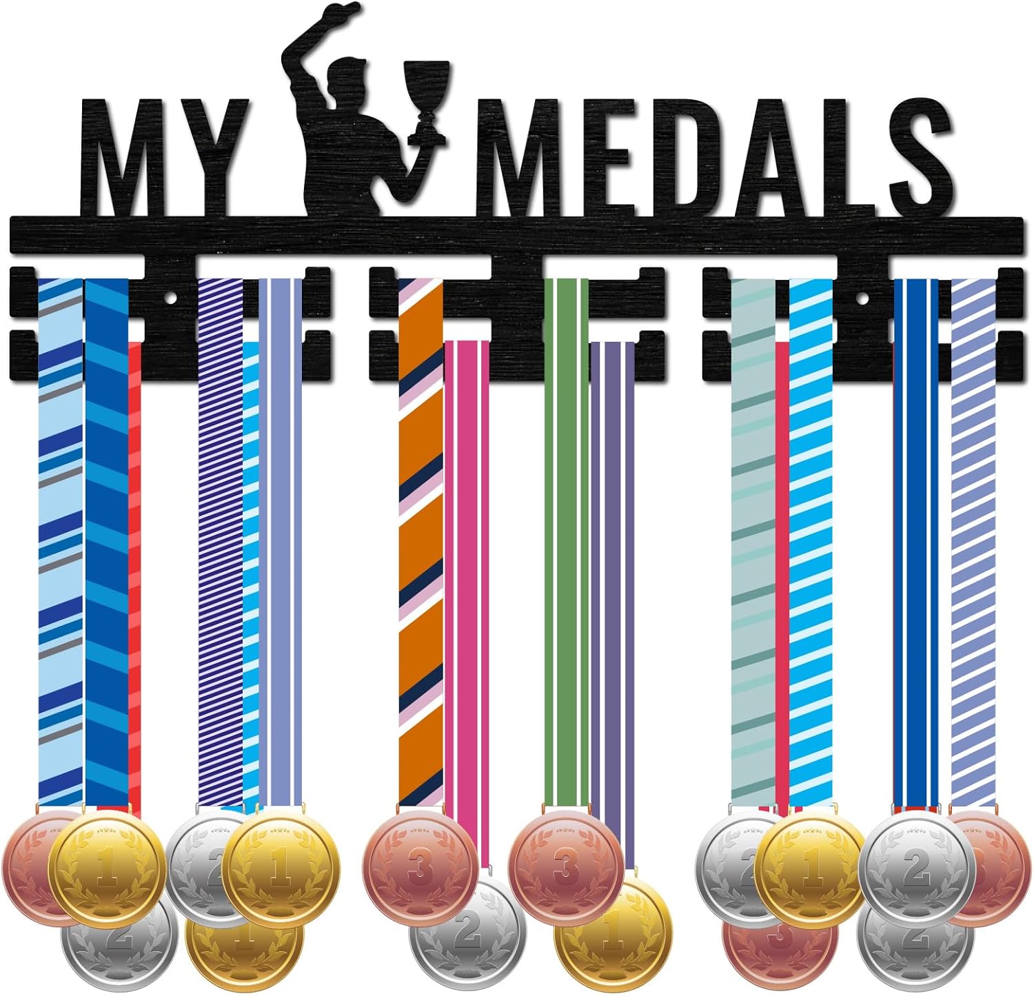 Wood My Medals Medal Holder Medal Hanger Display Rack Sport Medal ...