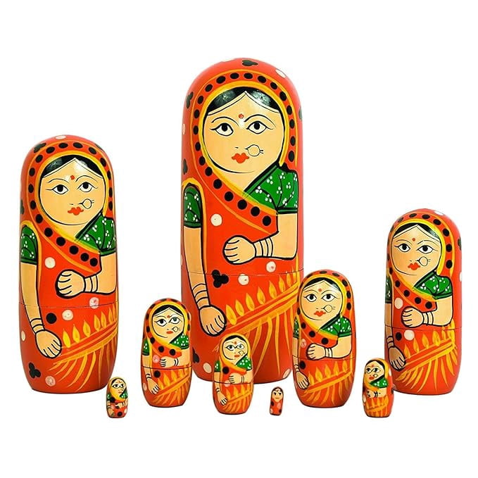 Wood Nested Dolls (8 x 3.5 x 2.5, Red) - Walmart Business Supplies