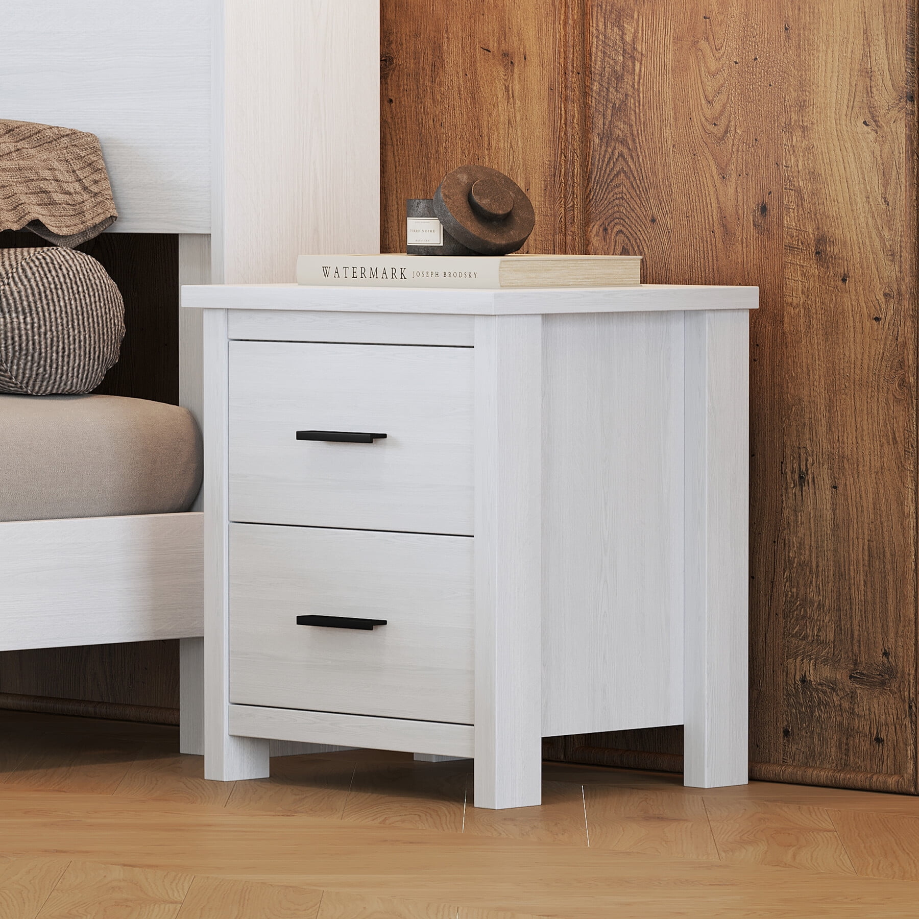 Wood Nightstand, Bedside Table with Storage Drawers, Night Stands Sofa ...