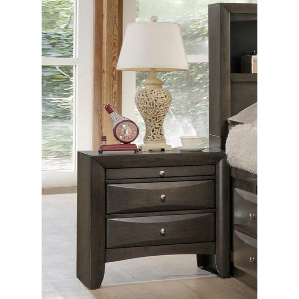 Wood Nightstand, Classic Nightstand with 2 Storage Drawers Stylish Functional Bedside Table with ...