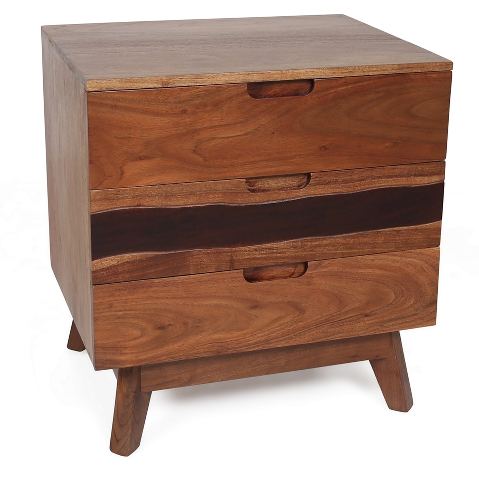 Wood Nightstand : Rustic With Live-edge Fascination, 21.5x16.5x23 ...