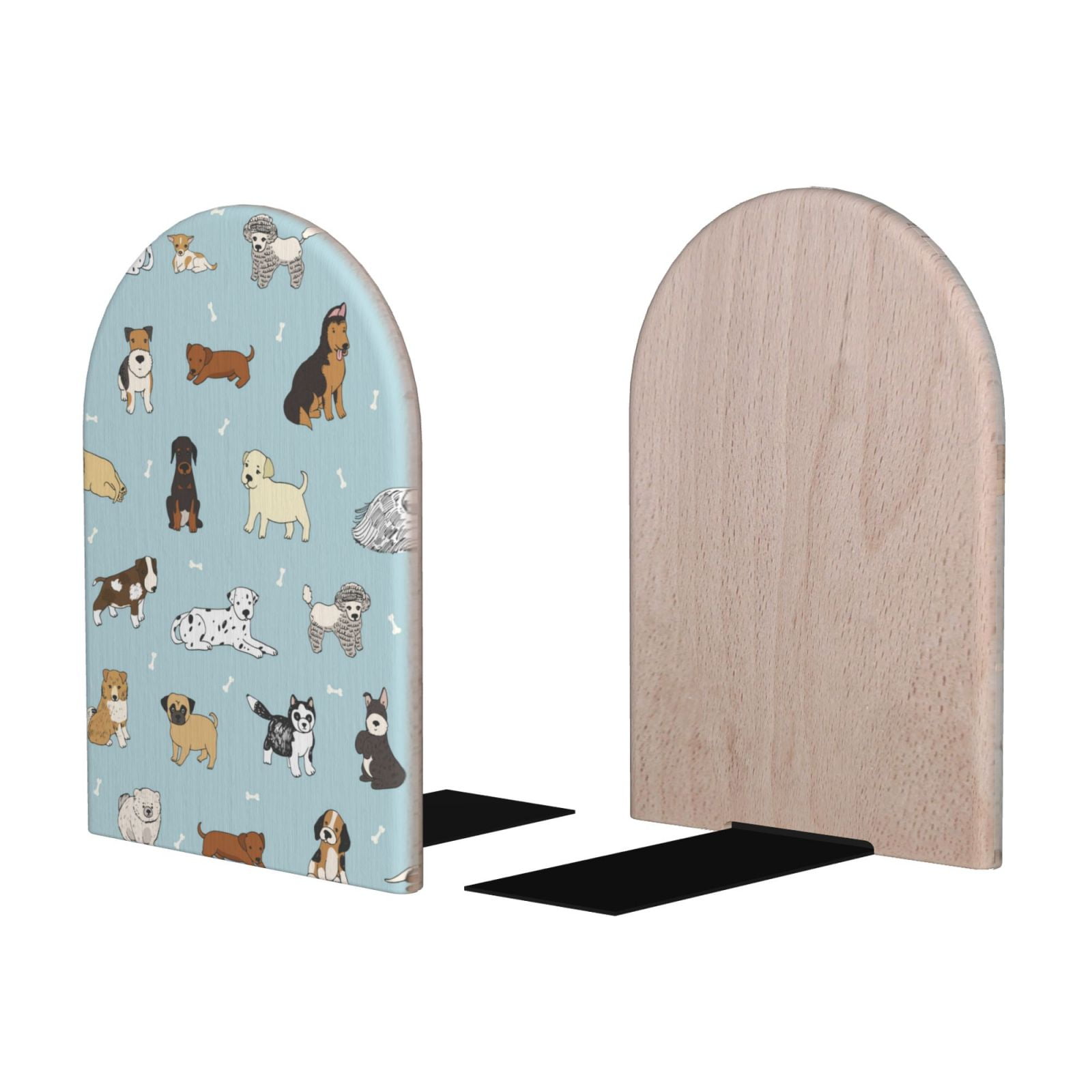 Wood Non-Skid Bookend For Shelves Heavy Duty Book Stand For Cds ...