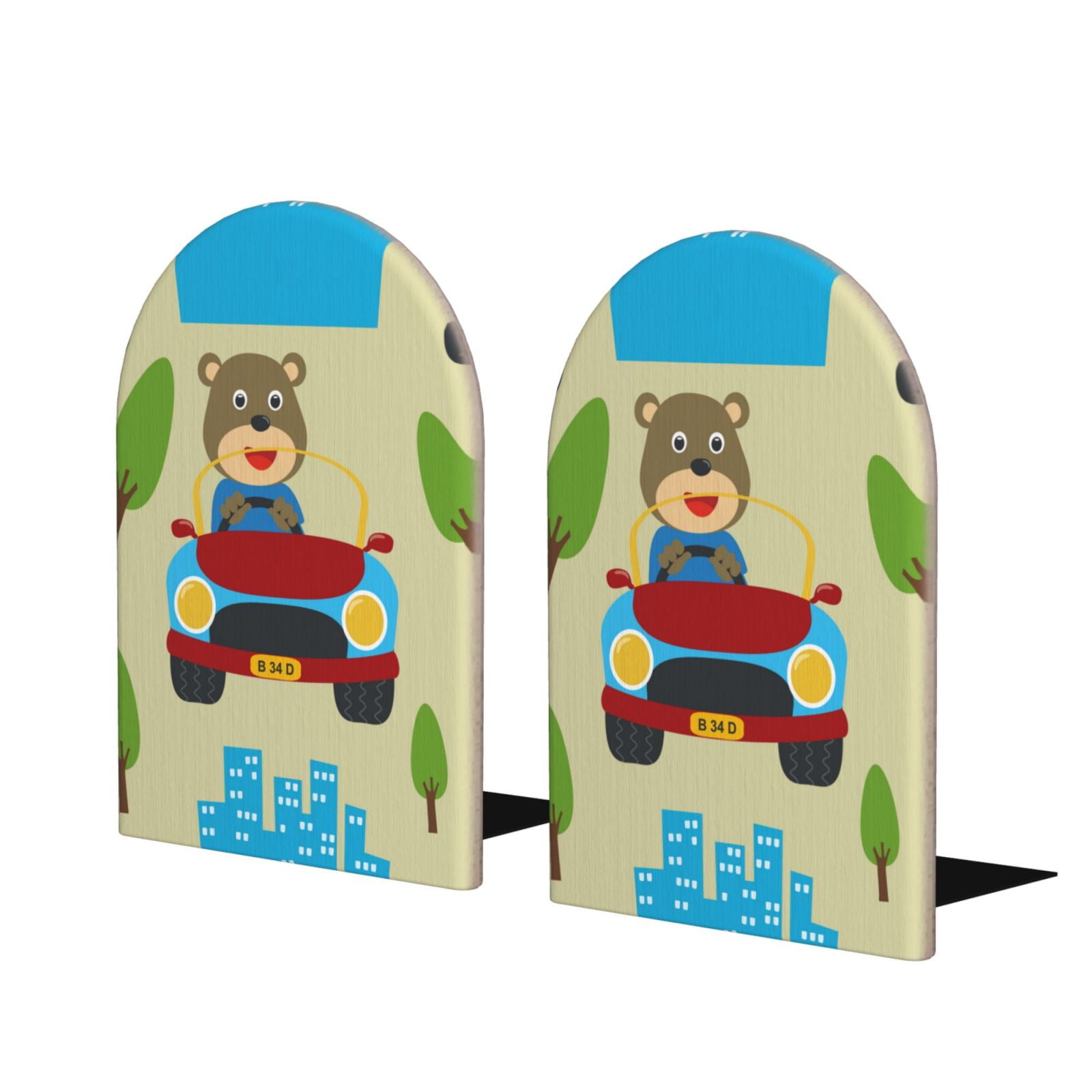 Wood Non-Skid Bookend For Shelves Heavy Duty Book Stand For Cds ...