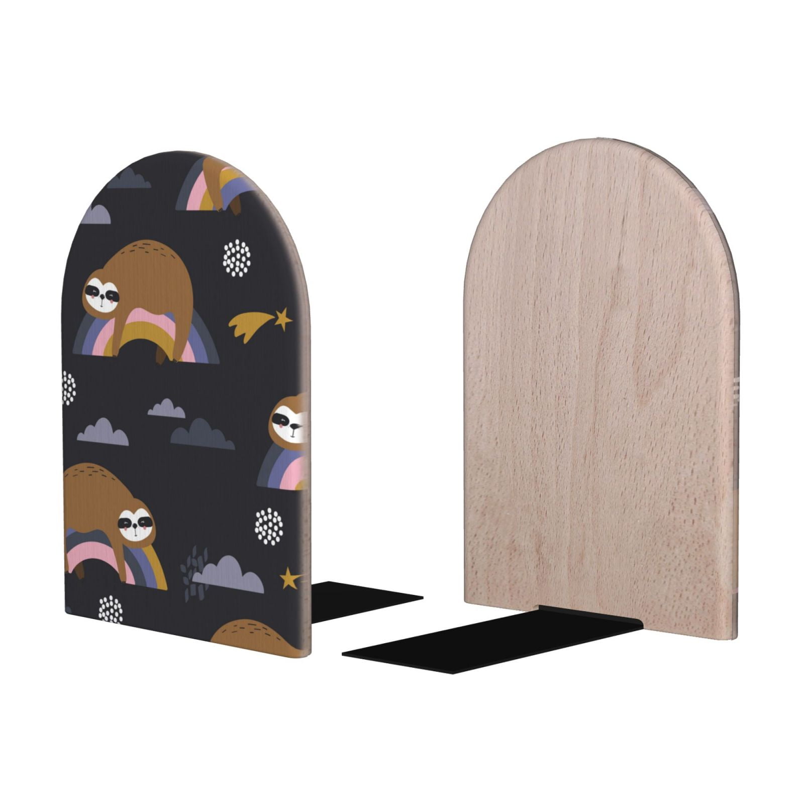 Wood Non-Skid Bookend For Shelves Heavy Duty Book Stand For Cds ...