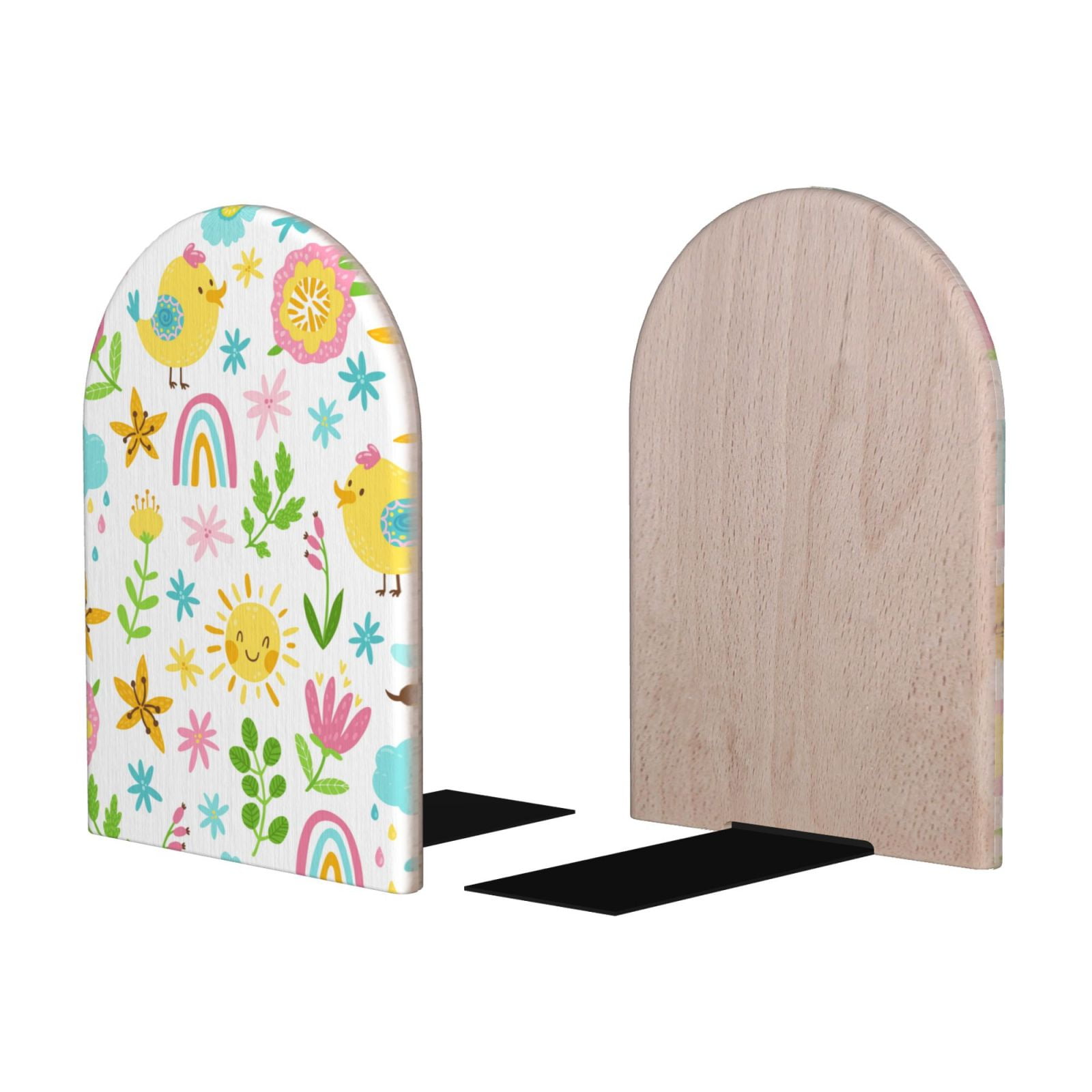 Wood Non-Skid Bookend For Shelves Heavy Duty Book Stand For Cds ...