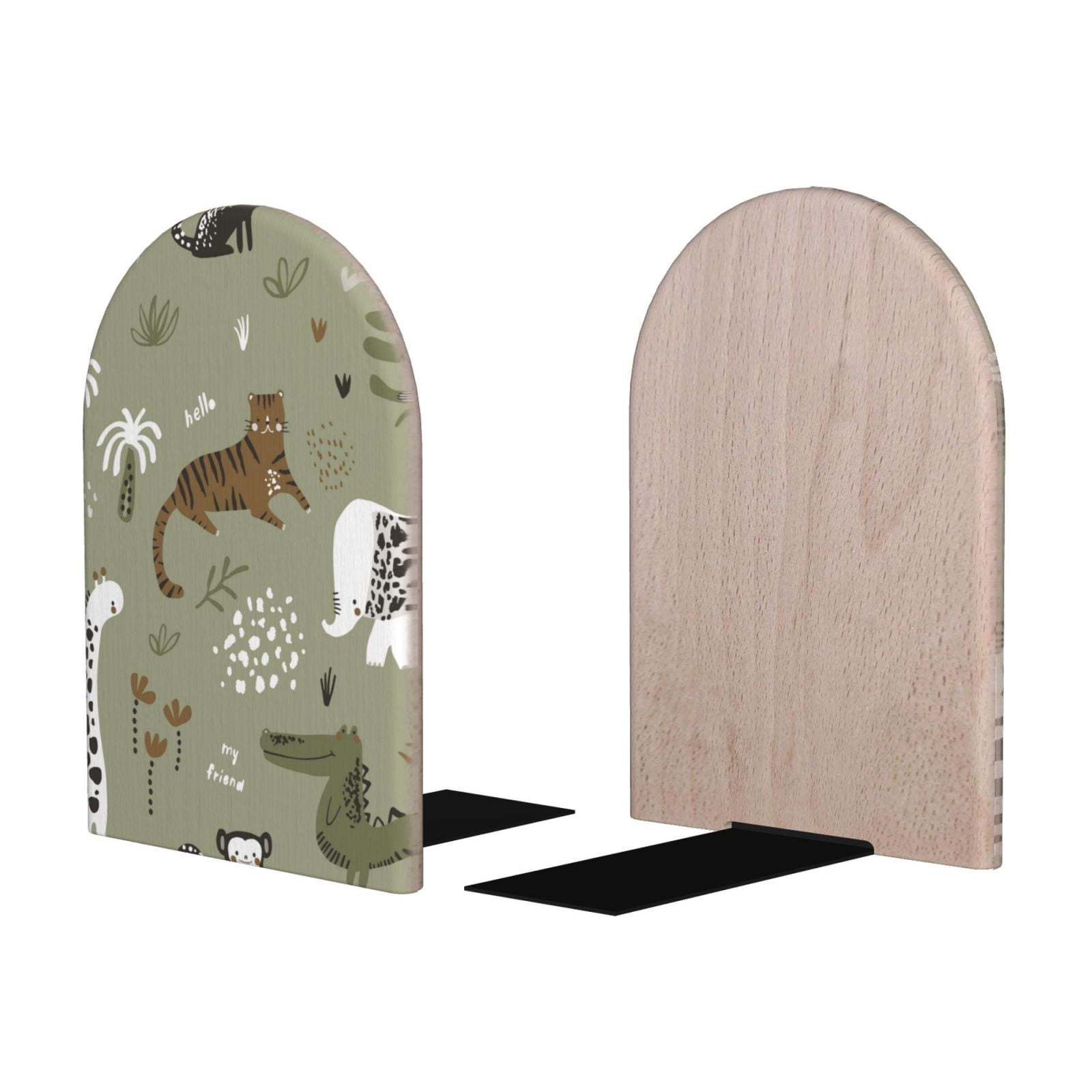Wood Non-Skid Bookend For Shelves Heavy Duty Book Stand For Cds ...