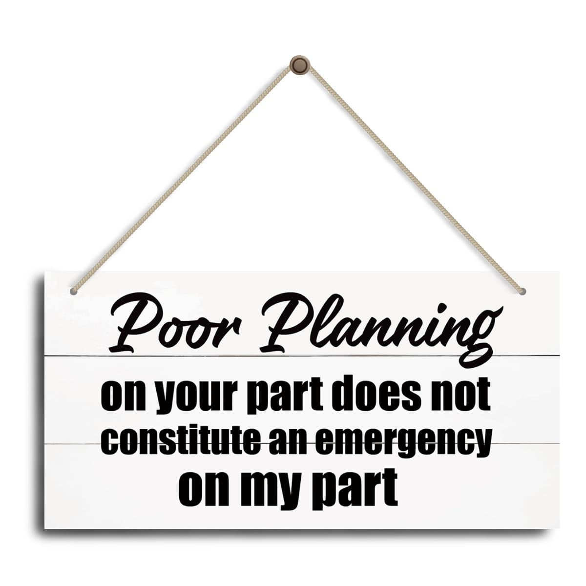 Wood Office Decor, Hanging Wood Plaque with Rope, Decorative Wood Wall ...