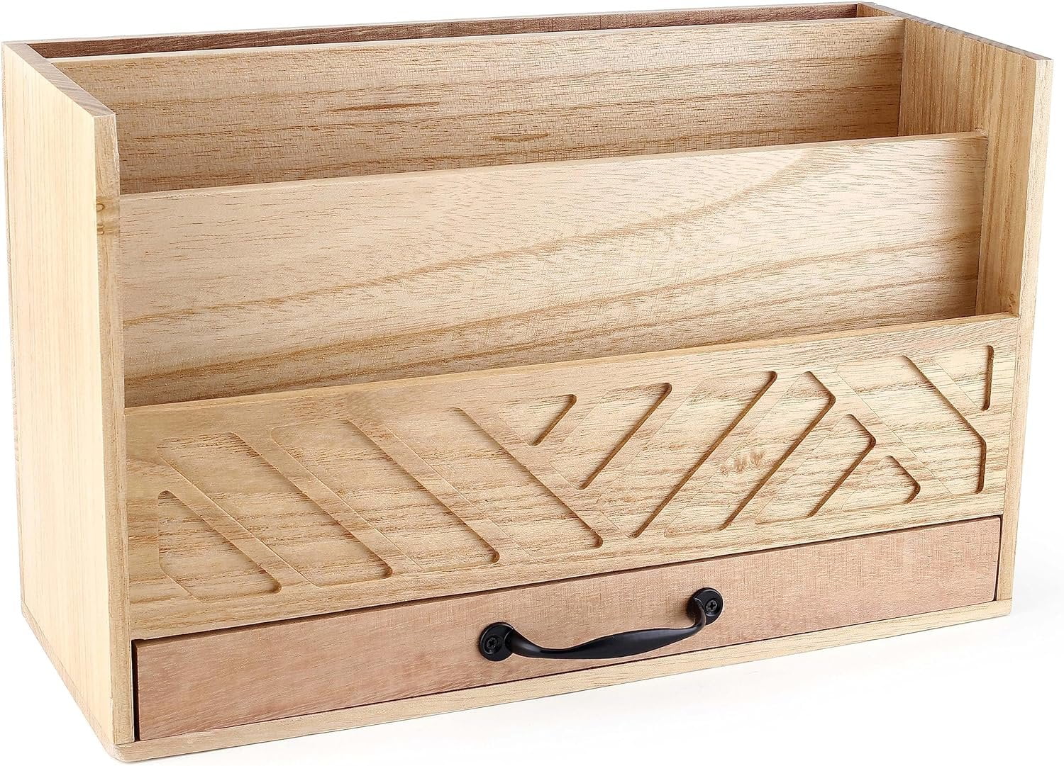 Wood Office Desk Organizers and Storage, Wood Mail Bill Organizer with ...