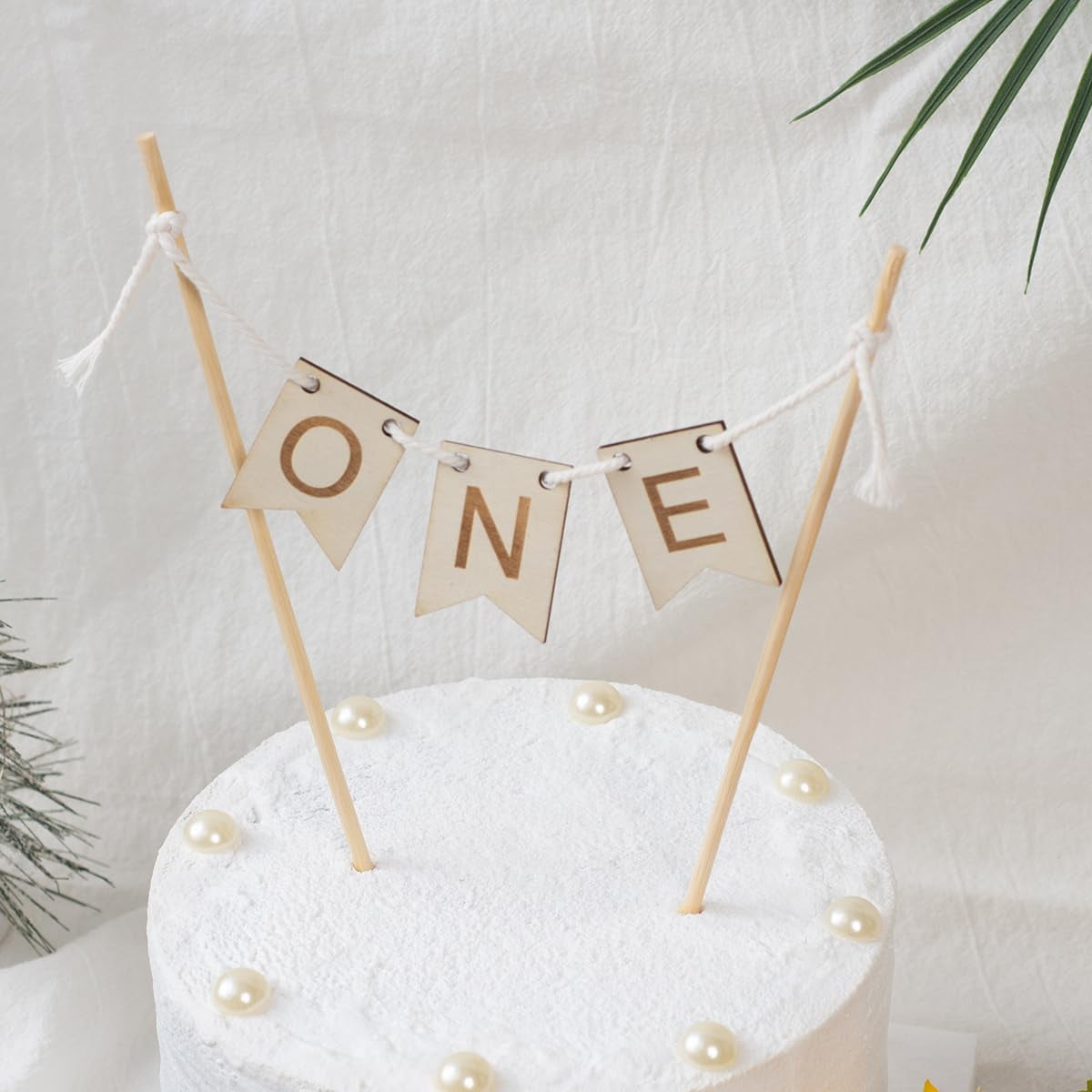 Wood One Cake Topper,1st BDF32 First Birthday Cake Bunting,One Cake ...