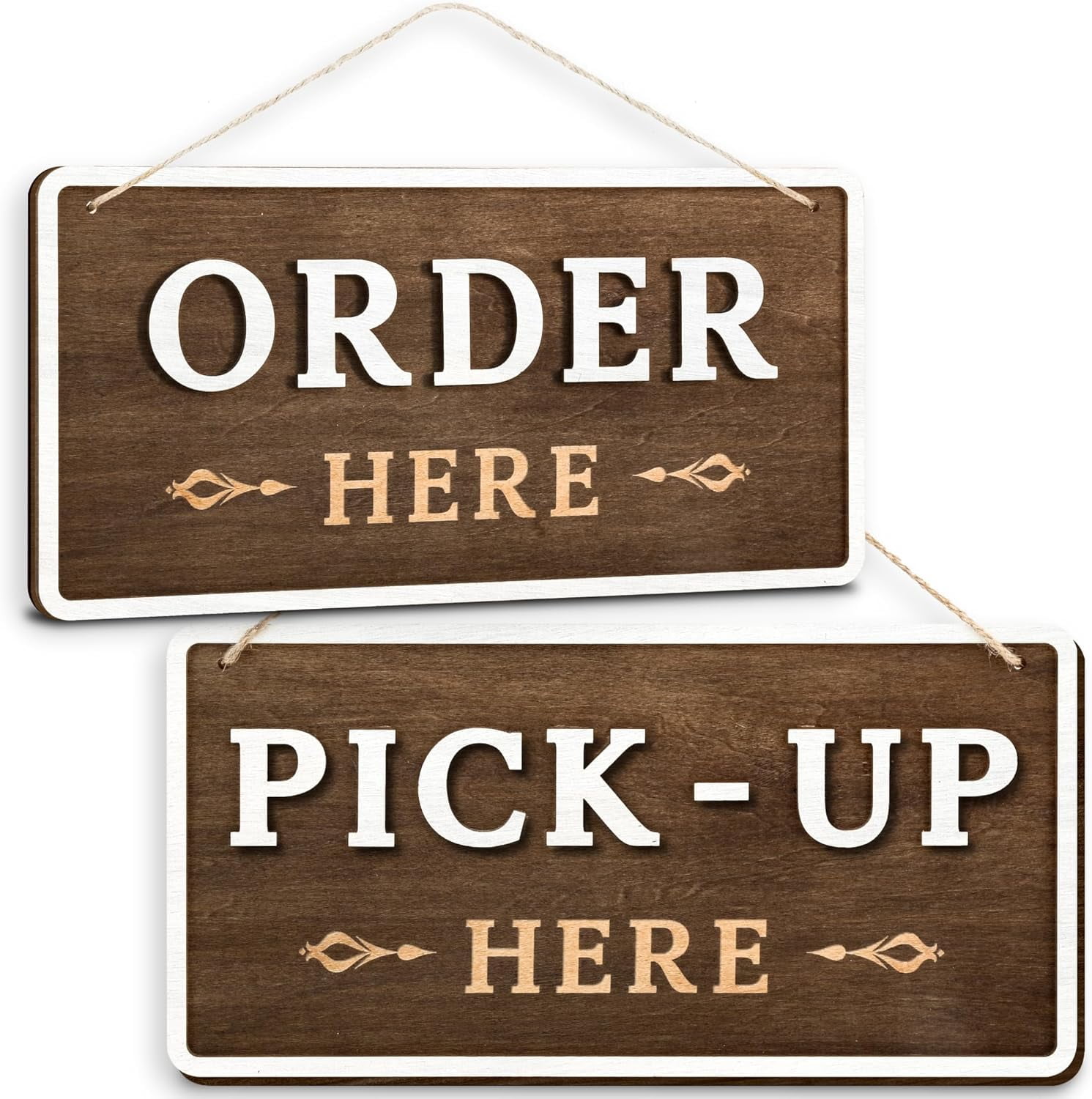 Wood Order Here Sign - Hanging Order Here Pick Up Here Signs, Wooden ...