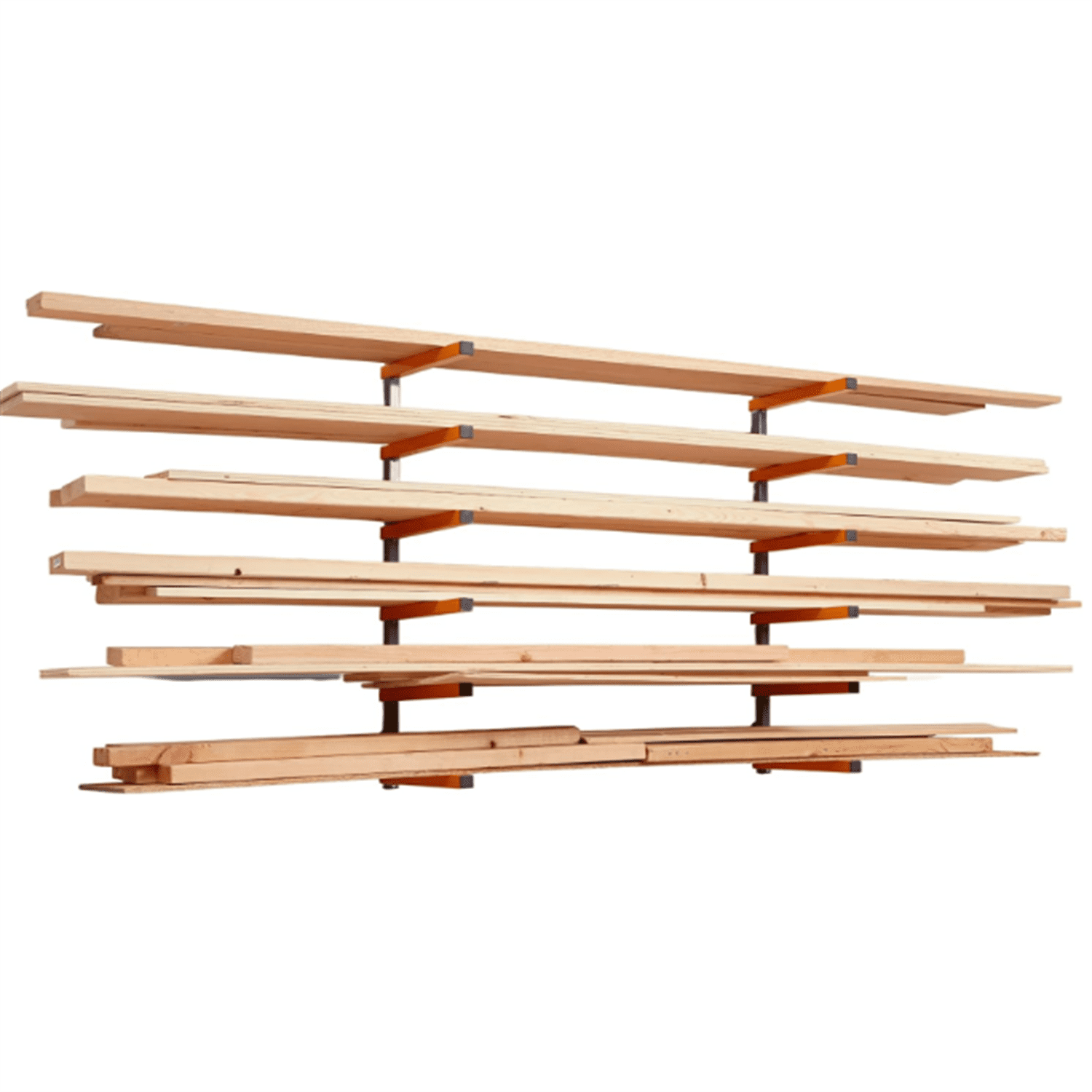 Wood Organizer and Lumber Storage Metal Rack with 6-Level Wall Mount ...
