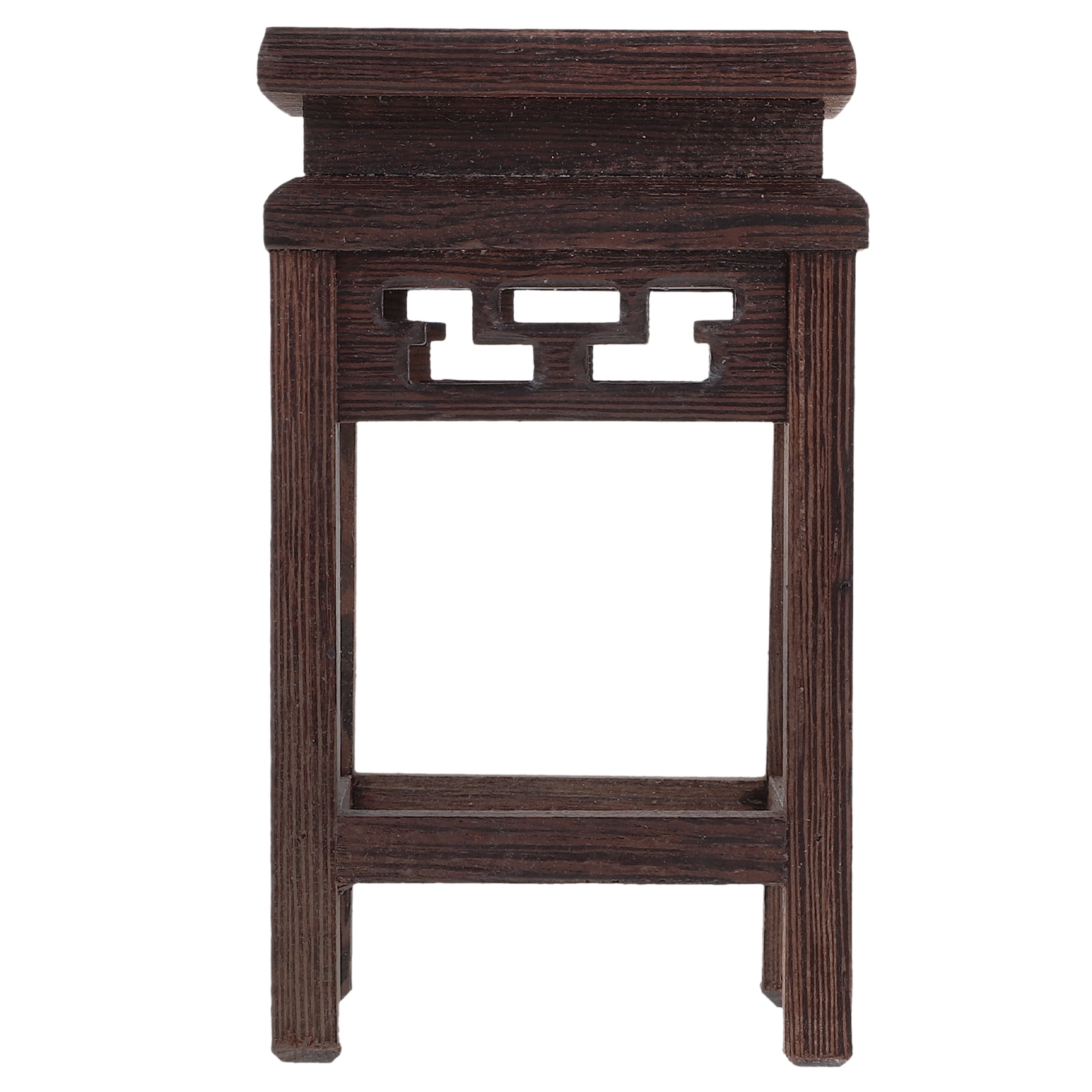 Wood Oriental Vase Stand Small Plant Pot Carving Antique Display Rack ...