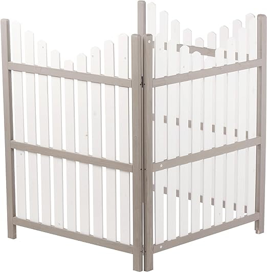 Wood Outdoor Air Conditioner Fence Screen, Outside 3-Panel Privacy ...