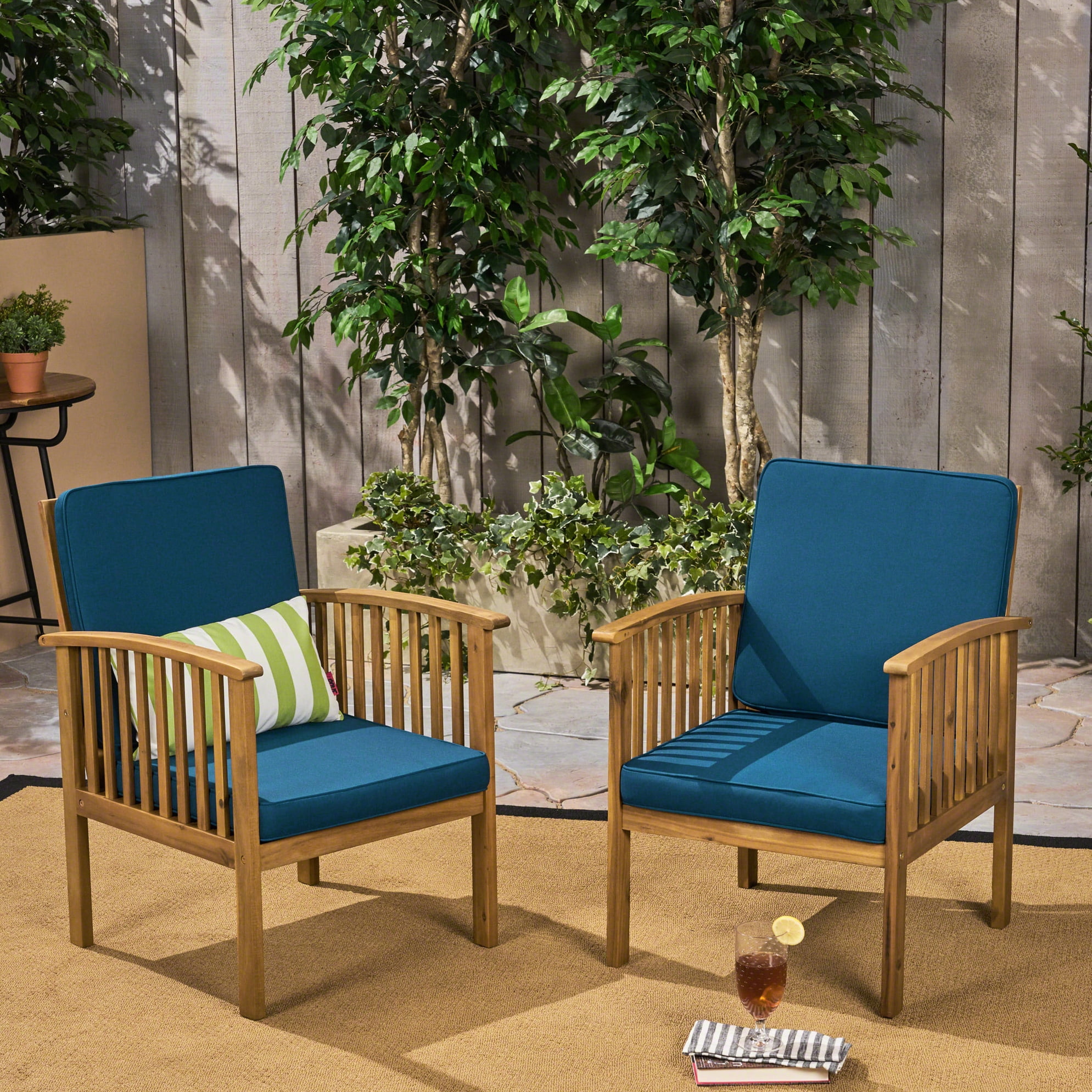 Wood Outdoor Chairs ( Of 2) - Enhance Your Patio With Style (2) And ...
