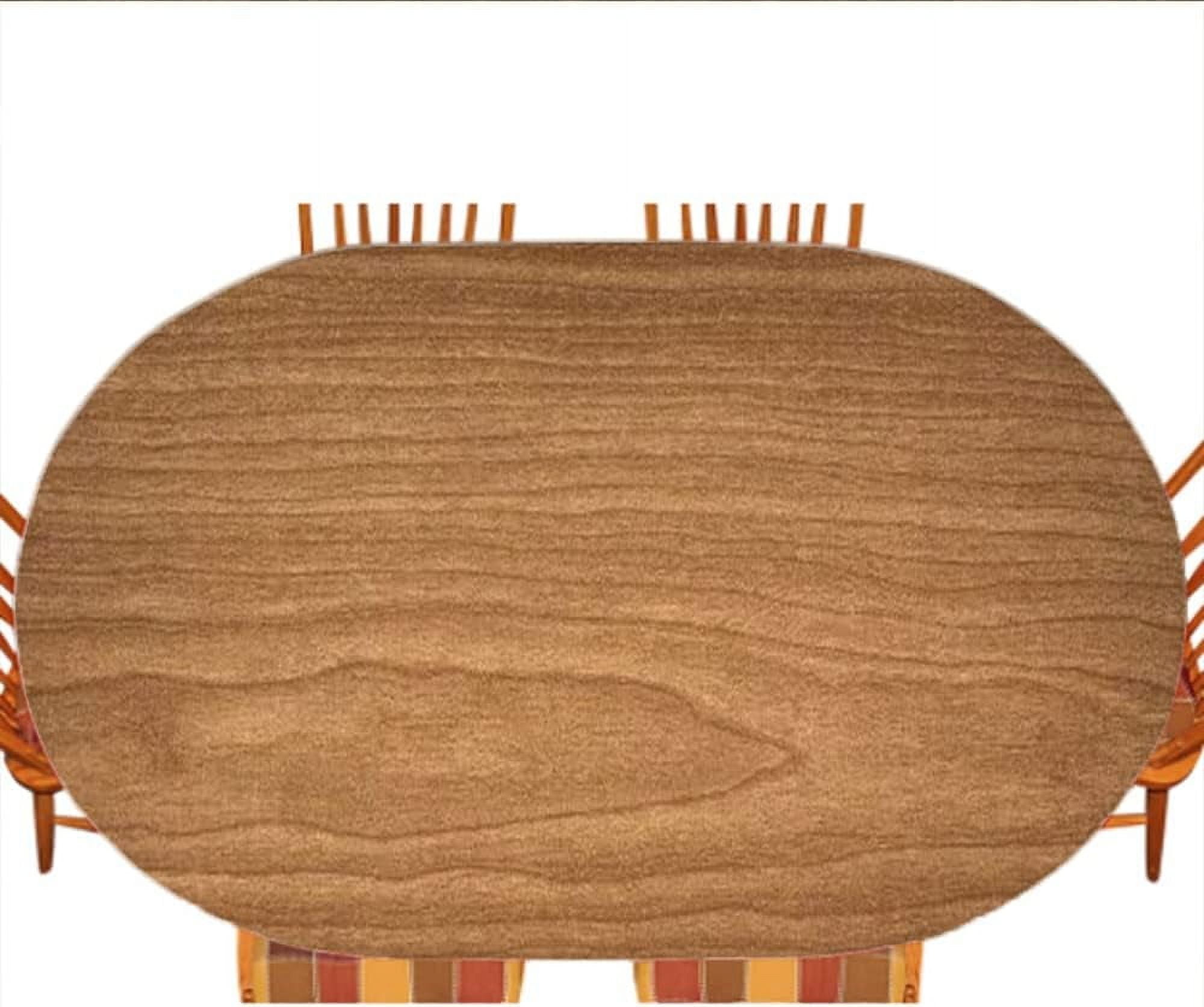 Wood Oval Elastic Fitted Tablecloth, Wood Texture, for Kitchen Dinning ...