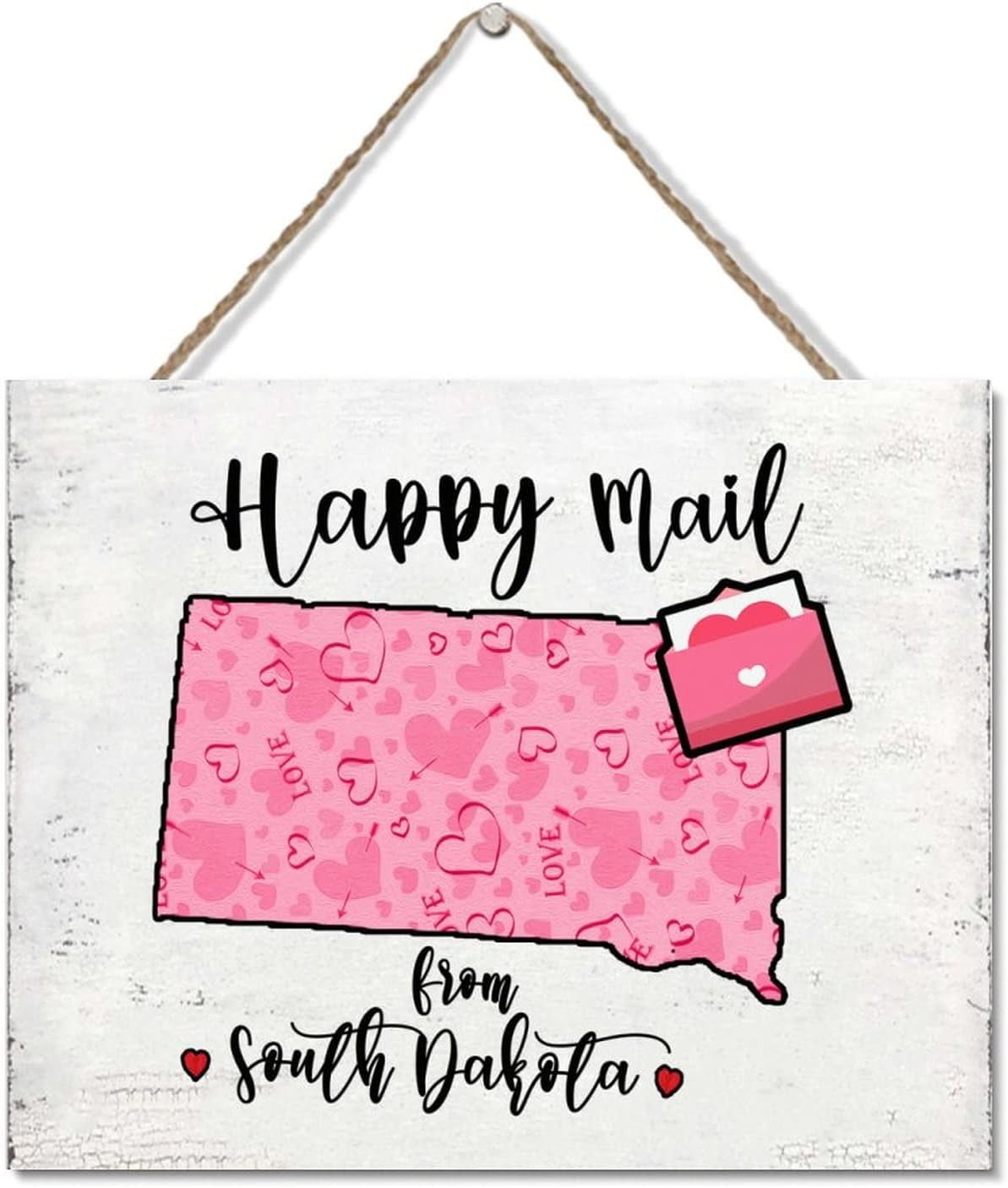 Wood Pallet Silhouette Map Outline State Pink Love Heart Hanging Wood ...