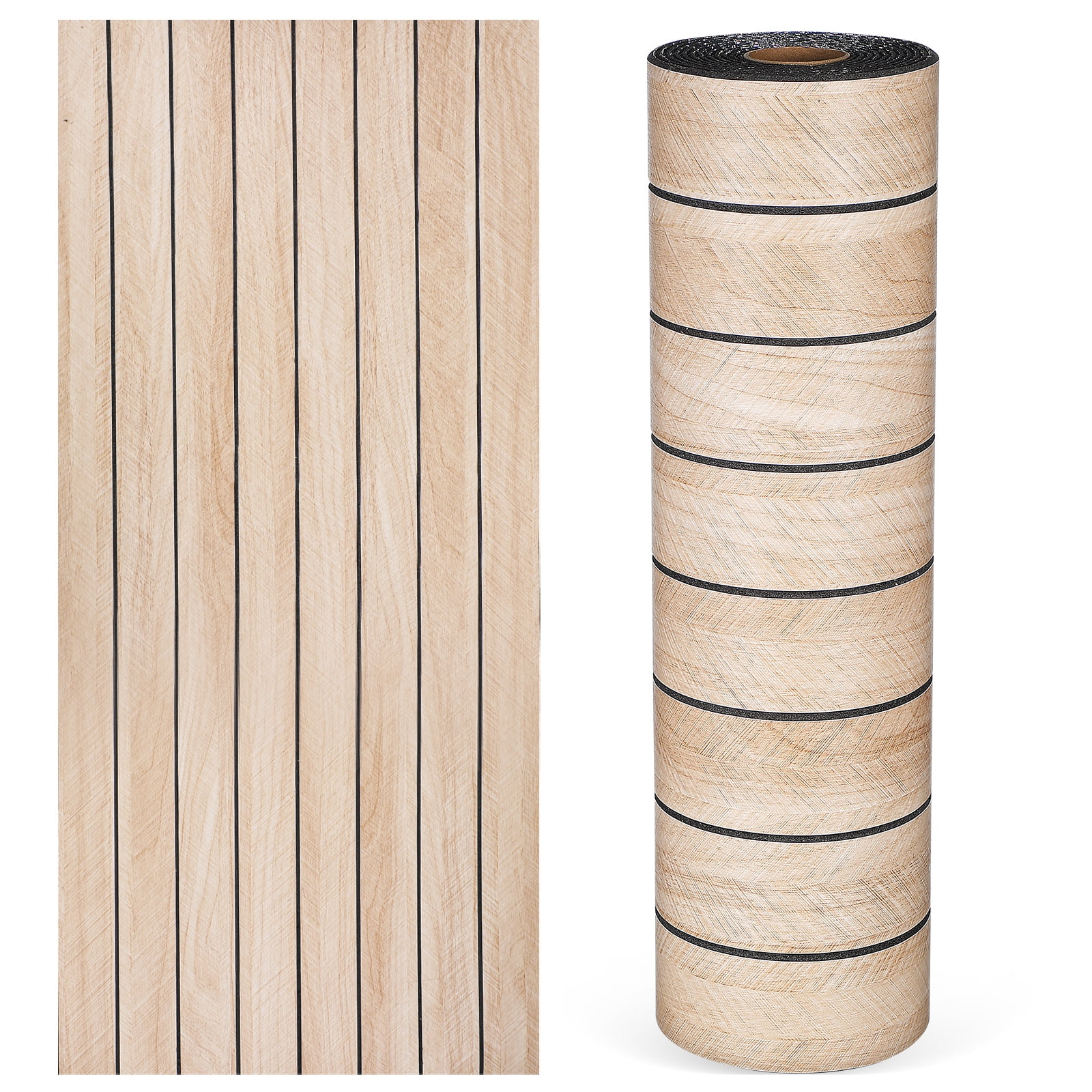 Wood Panel Sticker, 15.7''x118'' Modern Self Adhesive Removable Wall ...