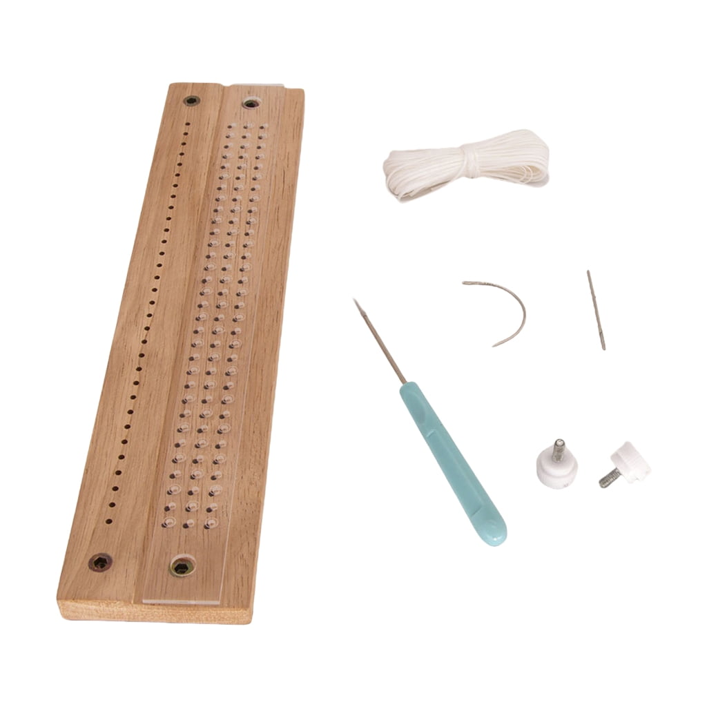 Wood Paper Hole Puncher Base Bookbinding Supplies with Punching Tool Sewing Needle and Thread ...