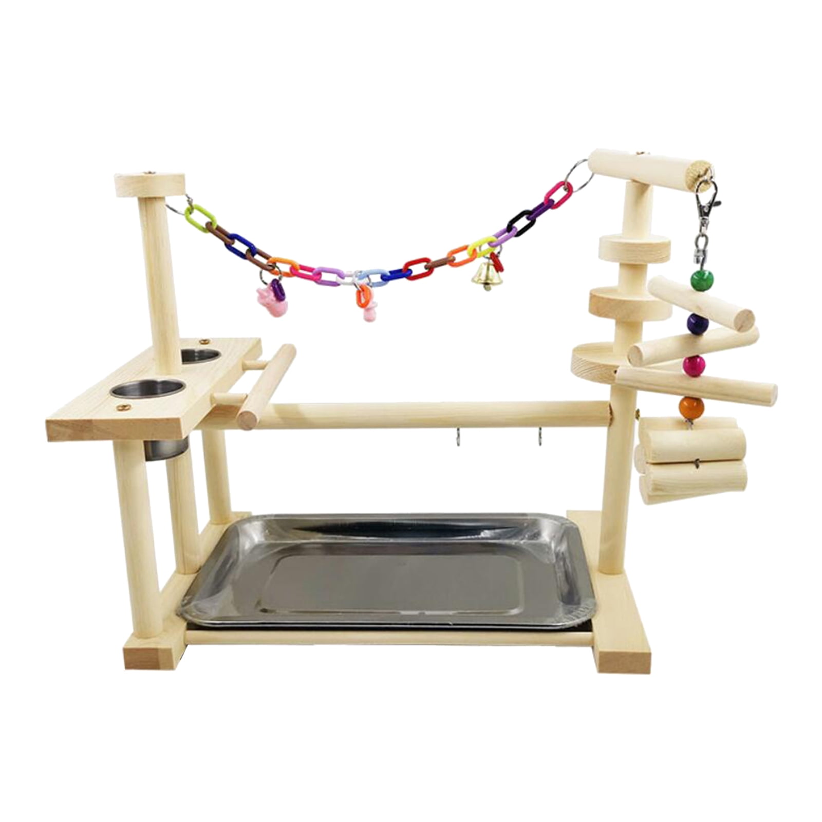 Wood Parrot Playstand Gym Ladder Bird Play Stand Exercise Cockatiel ...