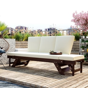 Devoko Outdoor Daybed Set Multifunctional Patio Day Bed Rattan Lounge ...