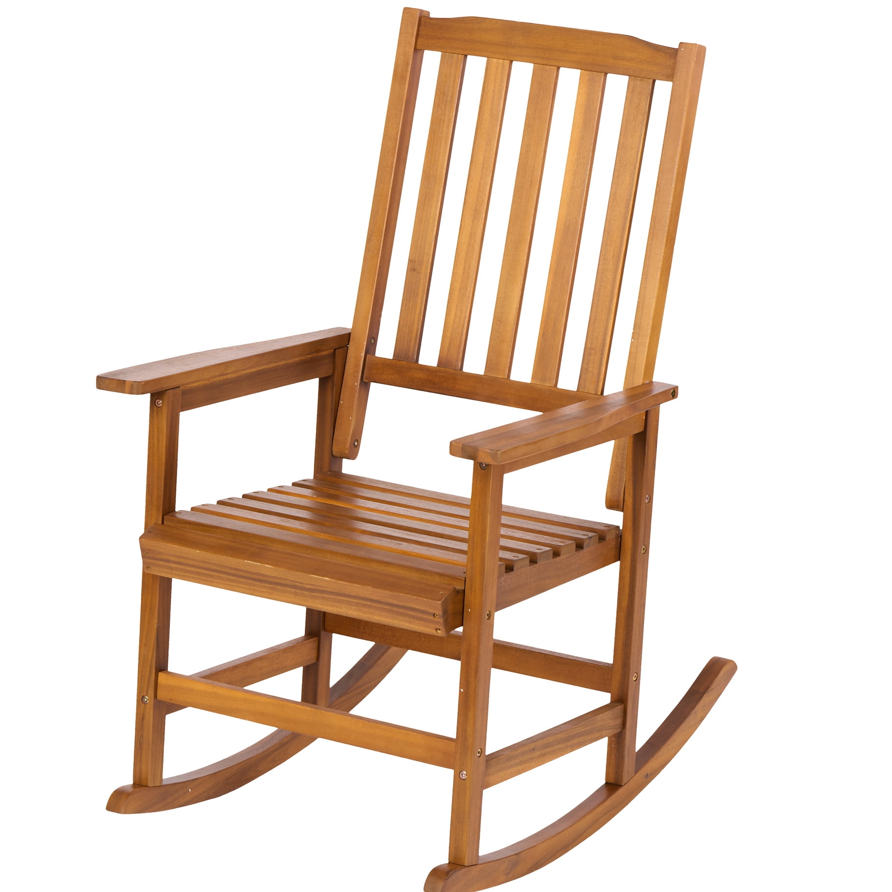 Wood Patio Furniture, Brown Rocking Chair, Comfortable And Ergonomic ...