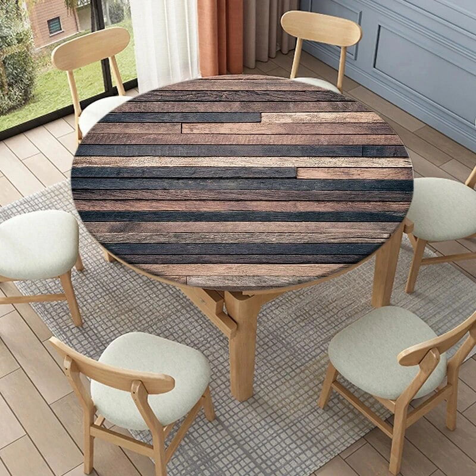Wood Pattern Round Tablecloth Dining Table Decoration Accessories Desk ...