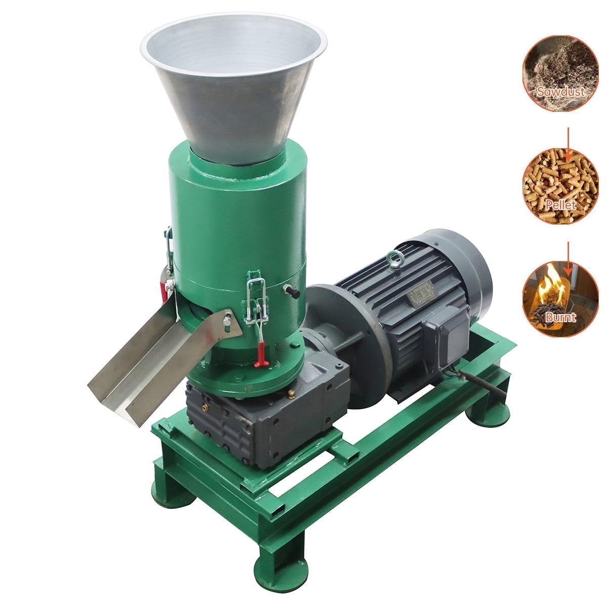 Wood Pellet Machine Sawdust Pelletizer with 2 Head Rollers 8mm Holes ...