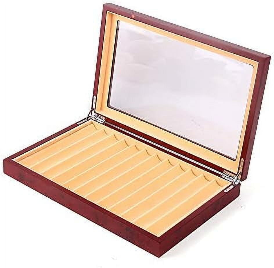 Wood Pen Display Case Storage Box, 12 Slots Fountain Pen Organizer ...