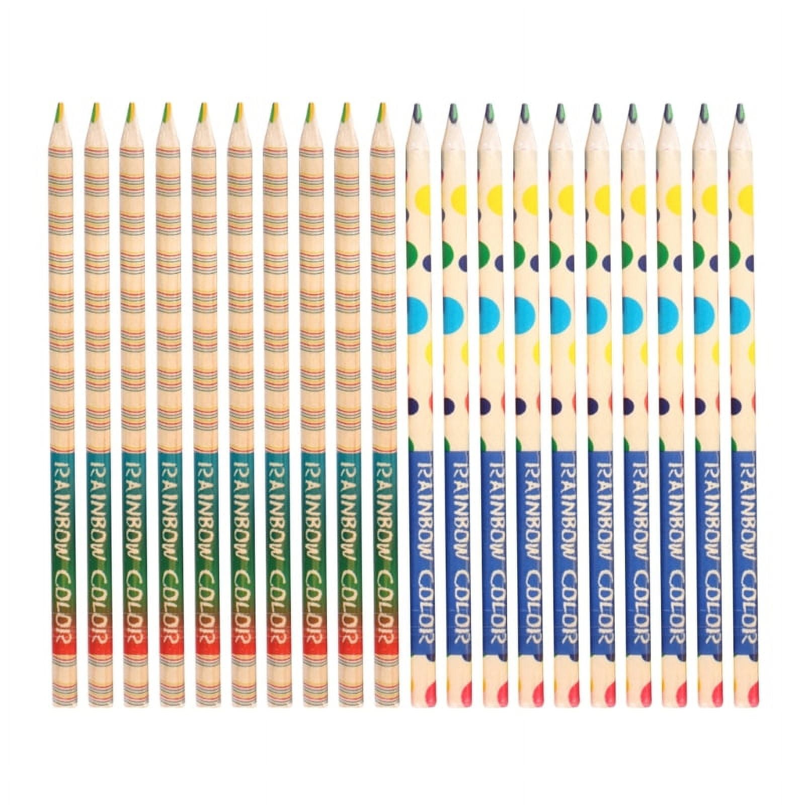 Wood Pencil Thick Rod Sets with Sharpeners Kits for Coloring Drawing ...