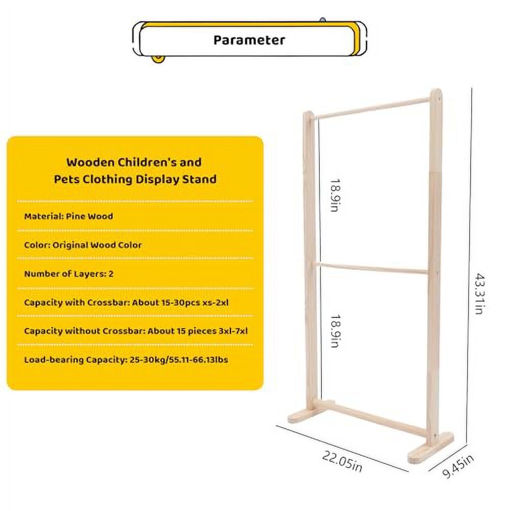 Wood Pet Clothing Display Stand, Dog Clothes Hanger Rack, Pet Closet ...
