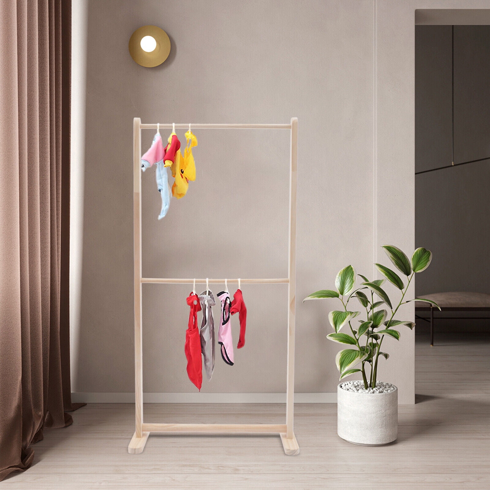 Wood Pet Clothing Display Stand Dog Garment Rack Pet Closet Organizer ...