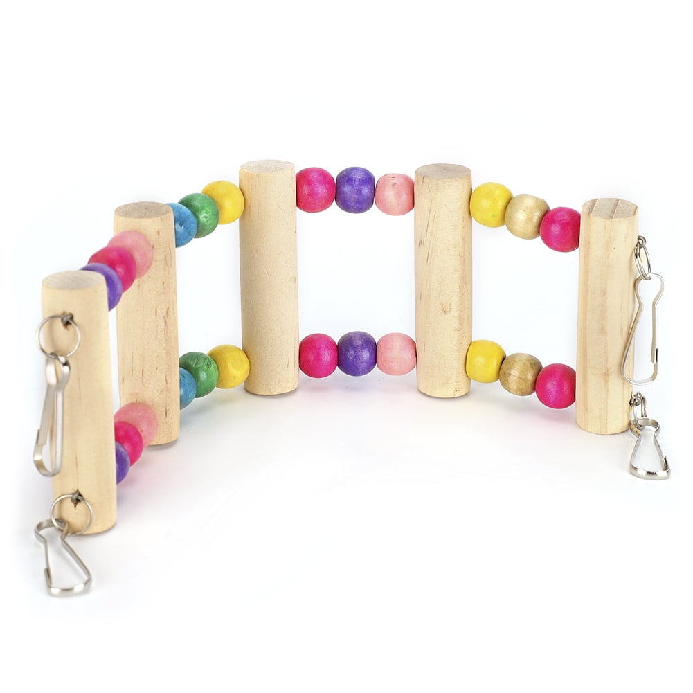 Wood Pet Parrot Suspension Bridge Climbing Toy Bending Freely Playing ...