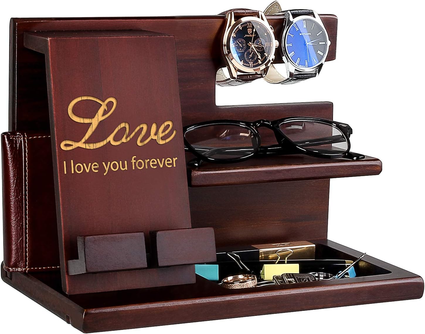 Wood Phone Docking Station for Men - I Love You Forever - Personalized ...