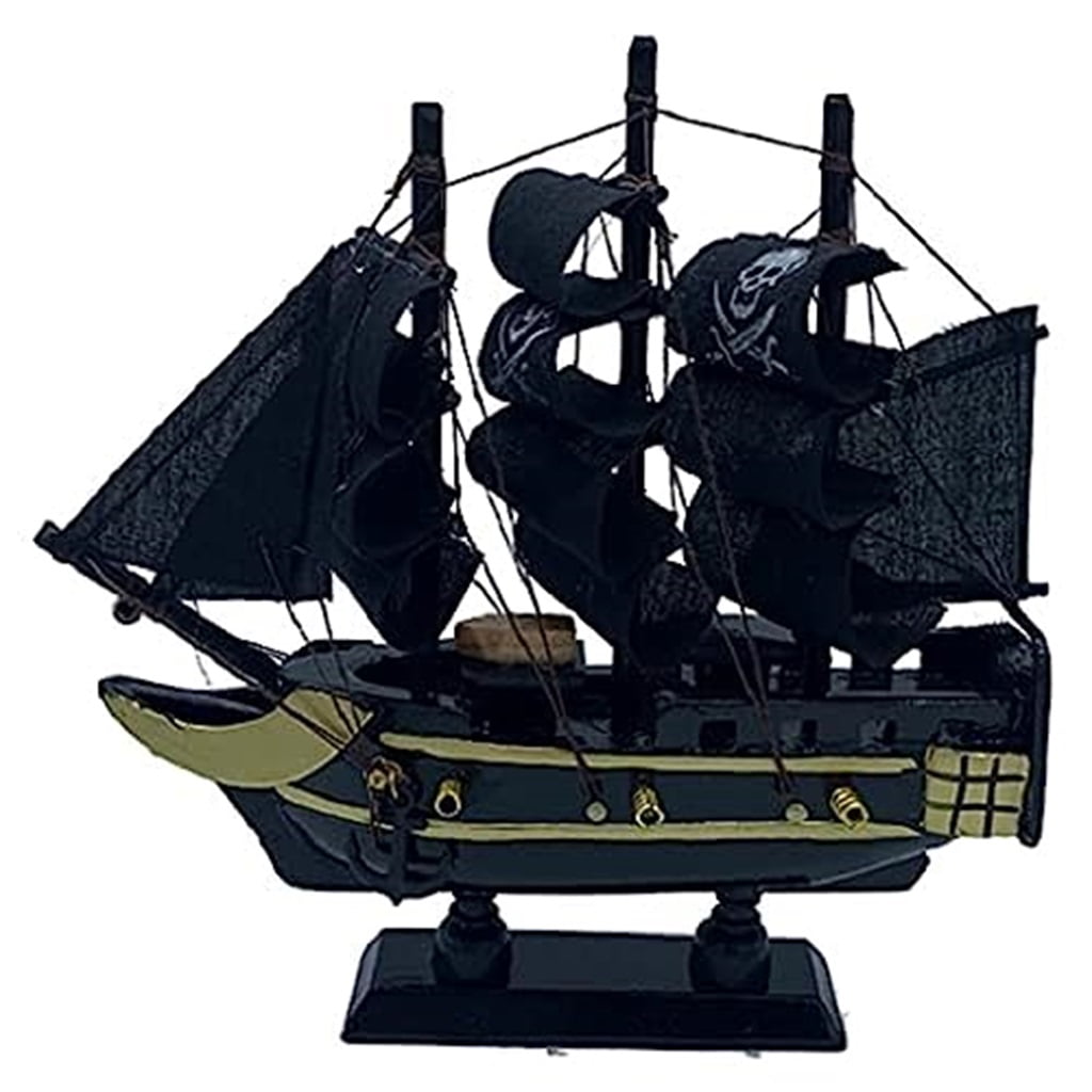 Wood Pirate Ship Model on a Base, Fully Assembled 6.25 Inches - Walmart.com