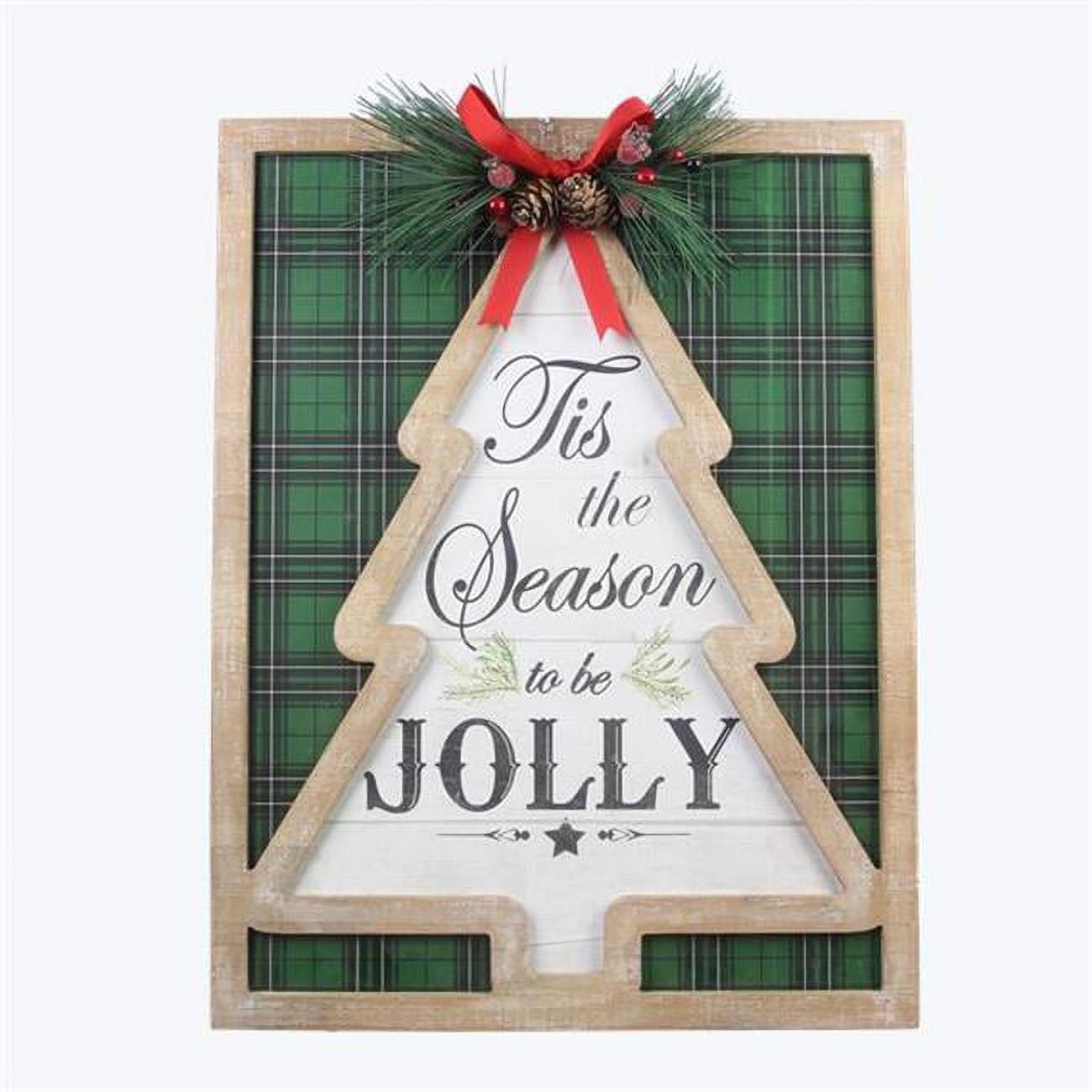 Wood Plaid Christmas Tree Wall Sign - Walmart.com