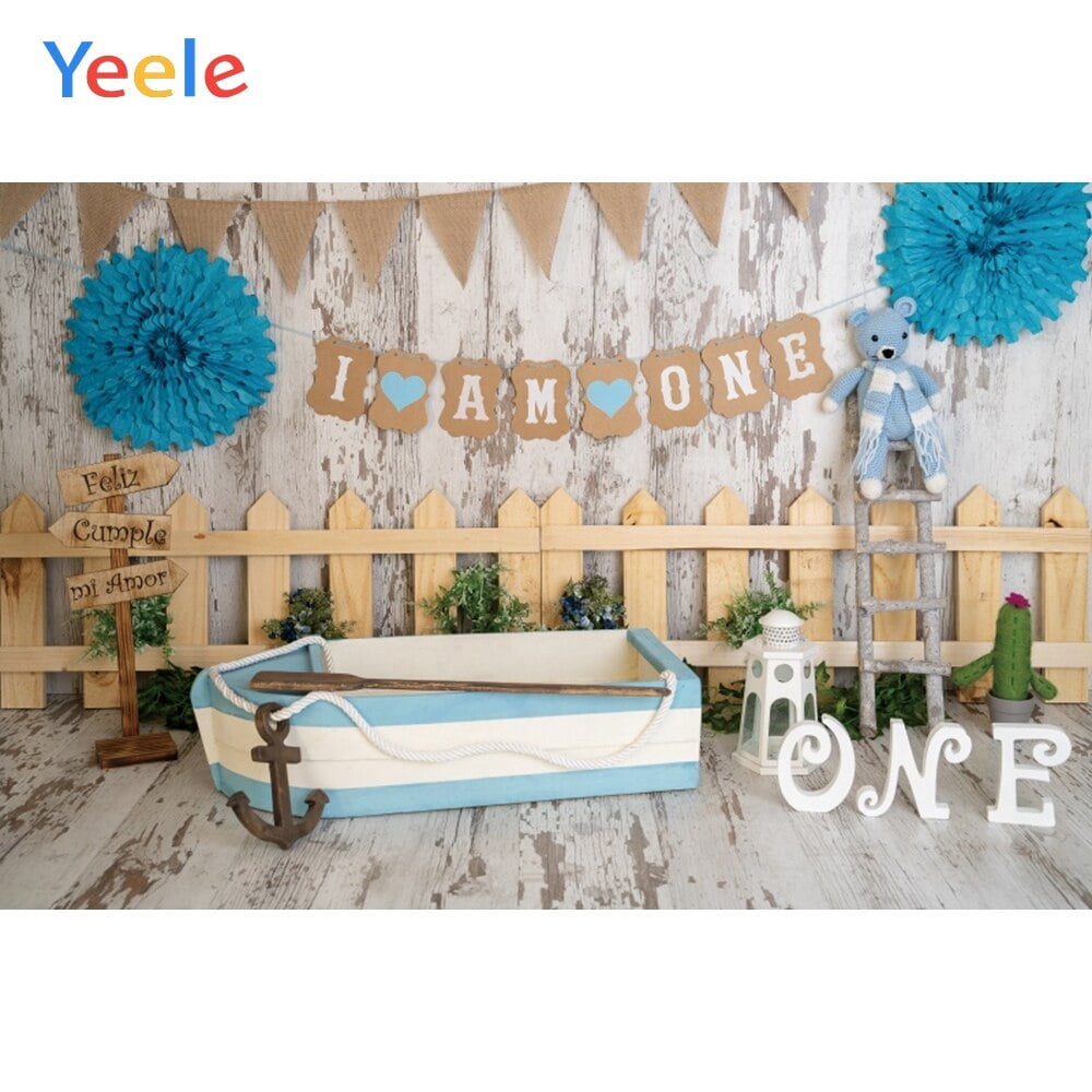 Wood Plank Ship Baby Birthday Photography Backdrops Photo Backgrounds ...