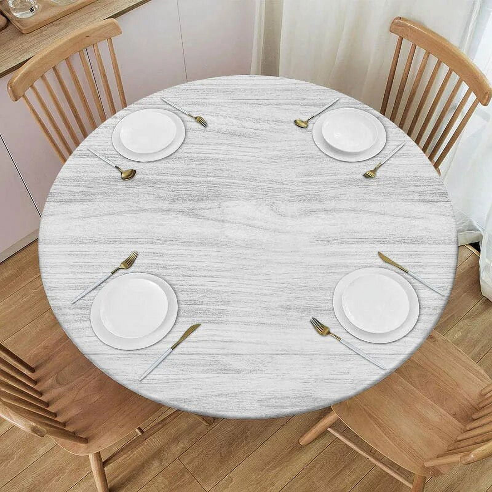 Wood Plank Texture Fitted Round Tablecloth Wooden Background Table ...