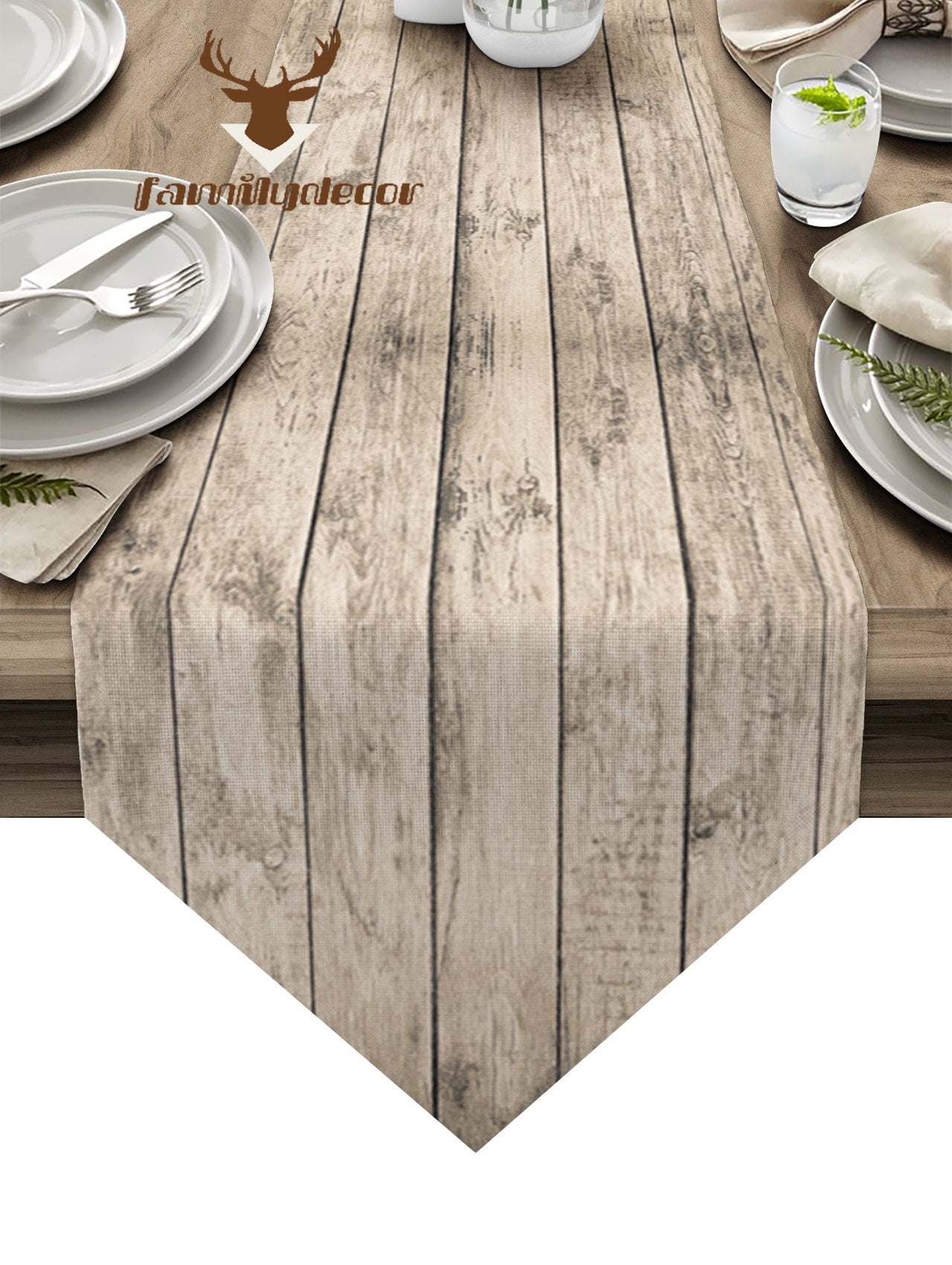 Wood Plank Texture Mottled Gap Grain Table Runner Wedding ration Table ...
