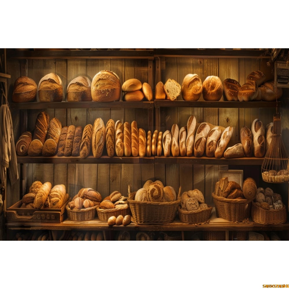 Wood Planks Kitch Donut Bread Backdrop Baking Bread Food Cake Portrait ...