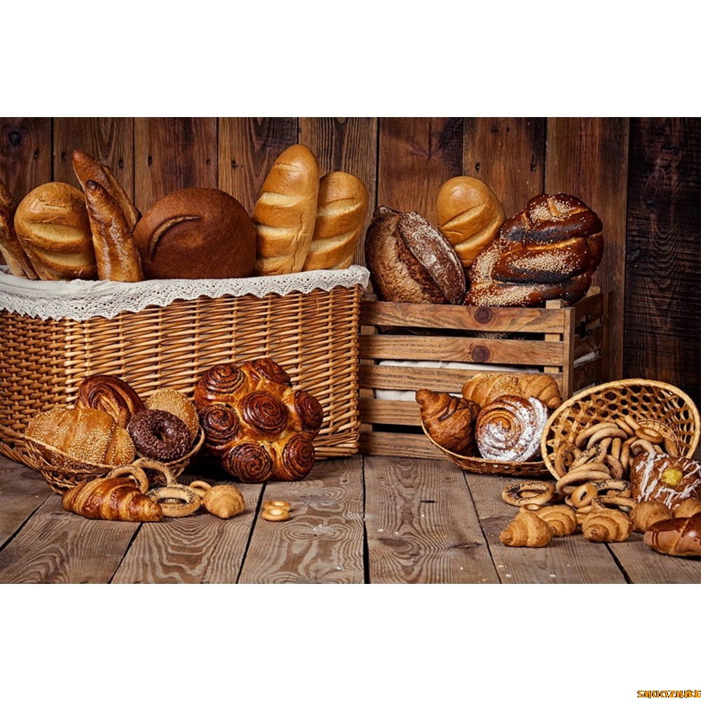 Wood Planks Kitch Donut Bread Backdrop Baking Bread Food Cake Portrait ...