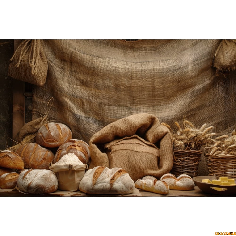 Wood Planks Kitch Donut Bread Backdrop Baking Bread Food Cake Portrait ...