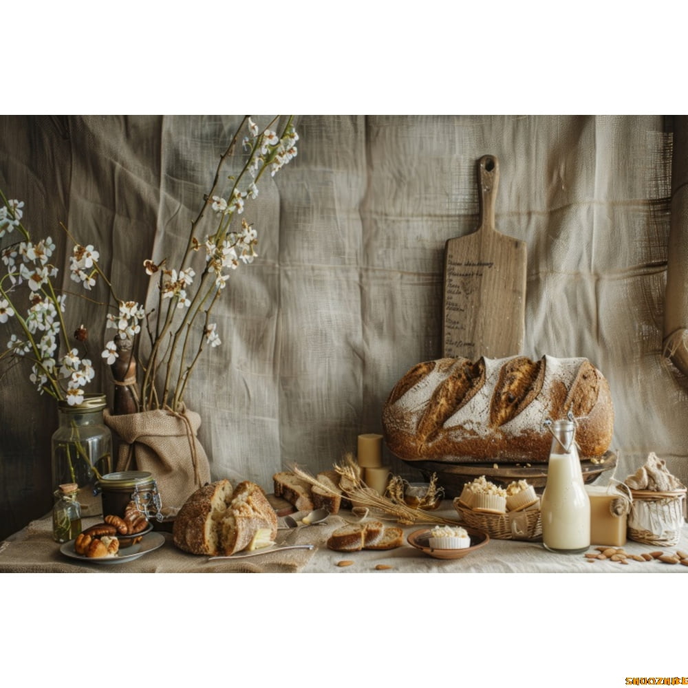 Wood Planks Kitch Donut Bread Backdrop Baking Bread Food Cake Portrait ...
