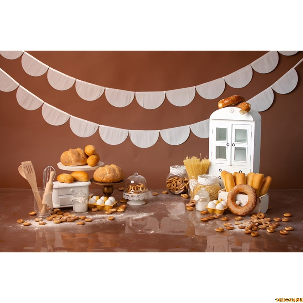 Wood Planks Kitch Donut Bread Backdrop Baking Bread Food Cake Portrait ...