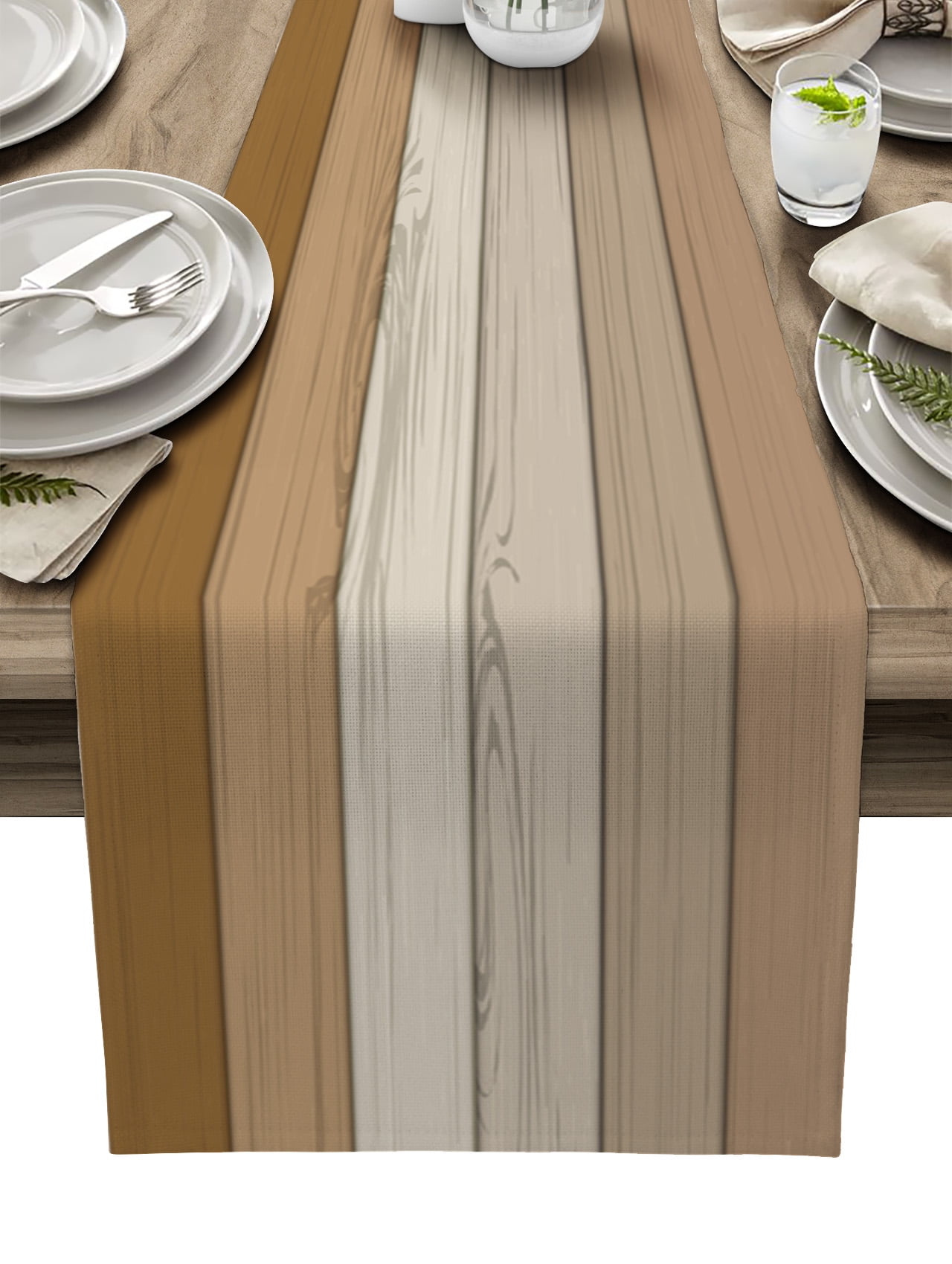 Wood Planks Retro Walls Table Runner ration Home r Dinner Table ration ...